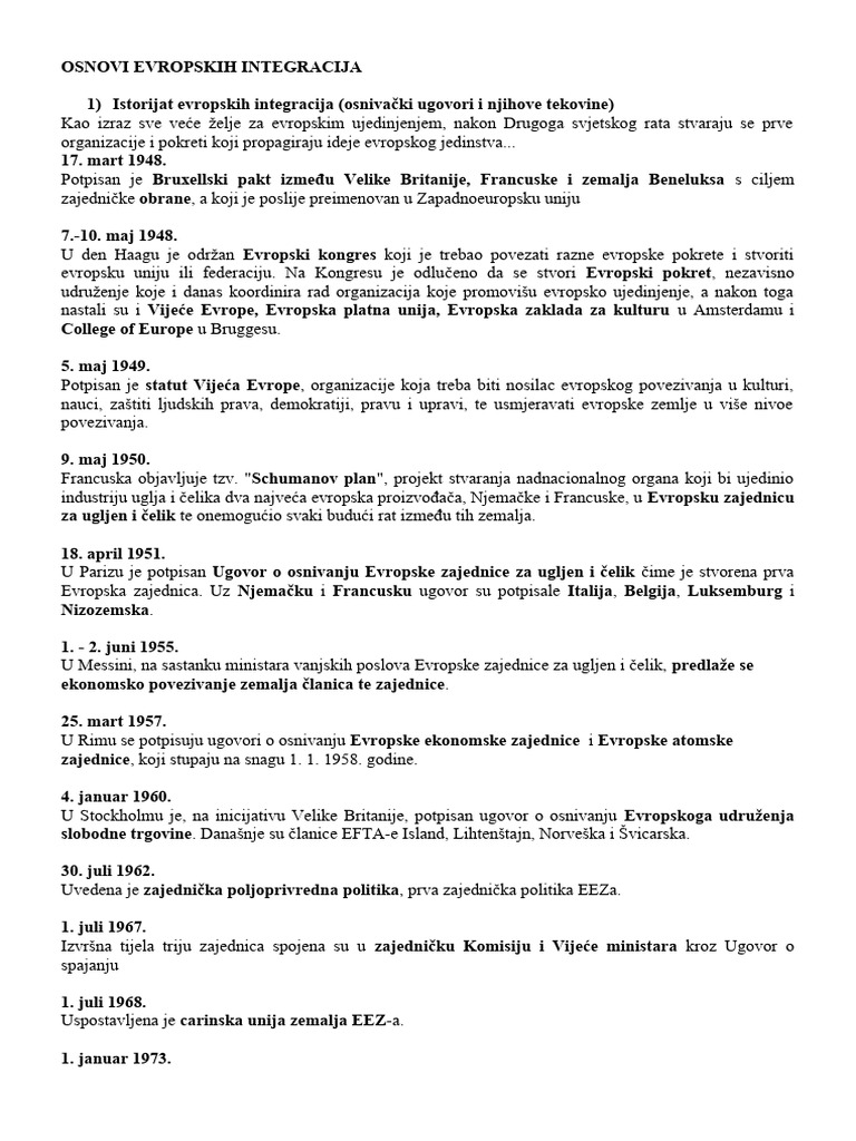 B-Osnovi Evropskih Integracija | PDF