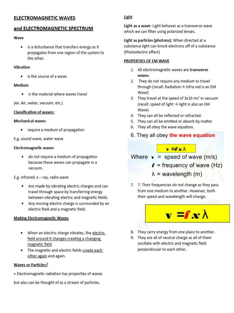 Intro to Electromagnetic Waves | PDF | Electromagnetic Spectrum | Waves