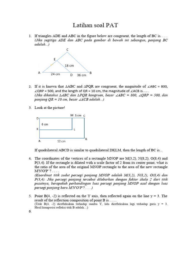 Latihan Soal PAT | PDF