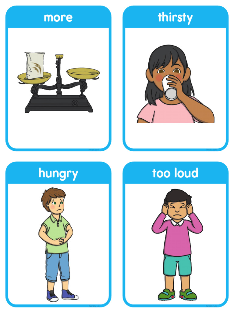Color Nonverbal Communication Cards 4 Per Page | PDF