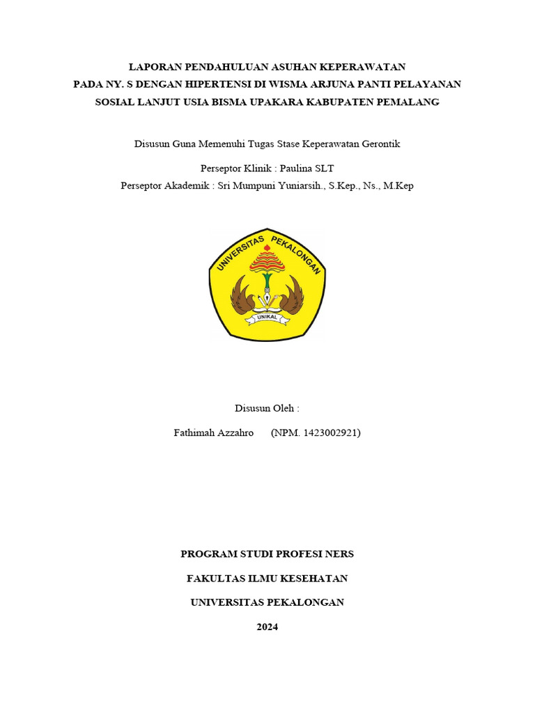 Askep Gerontik Ners | PDF | Pengembangan Diri | Kesehatan Holistik