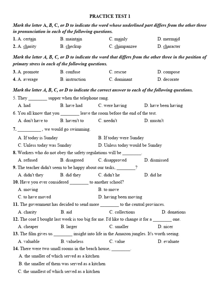 Practice Test 1 - 5 | PDF | Tropical Cyclones | Carbon Footprint