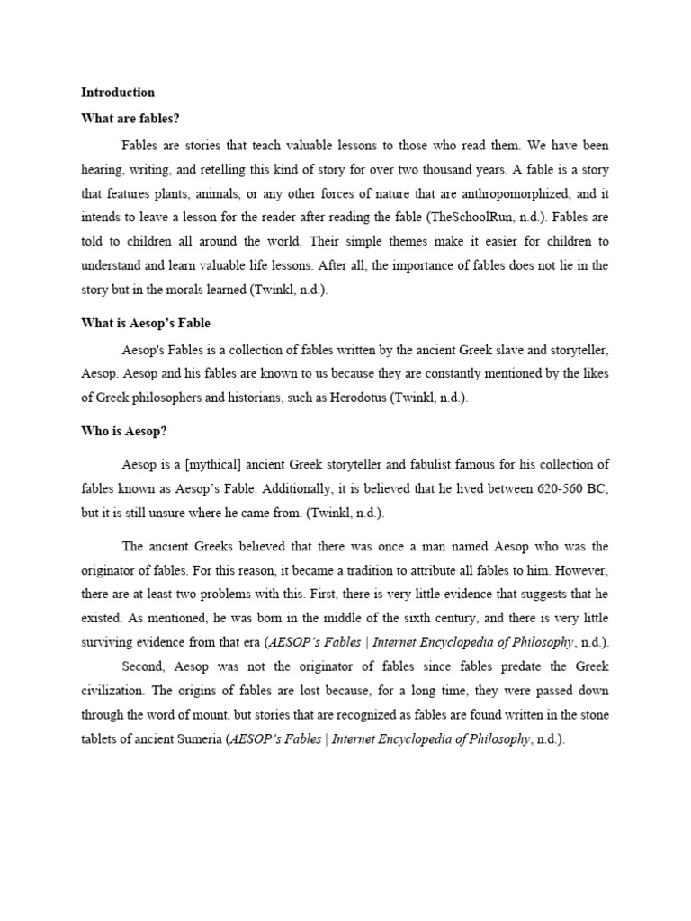 Aesop's Fable - Raven Bulseco | PDF | Aesop | Fable