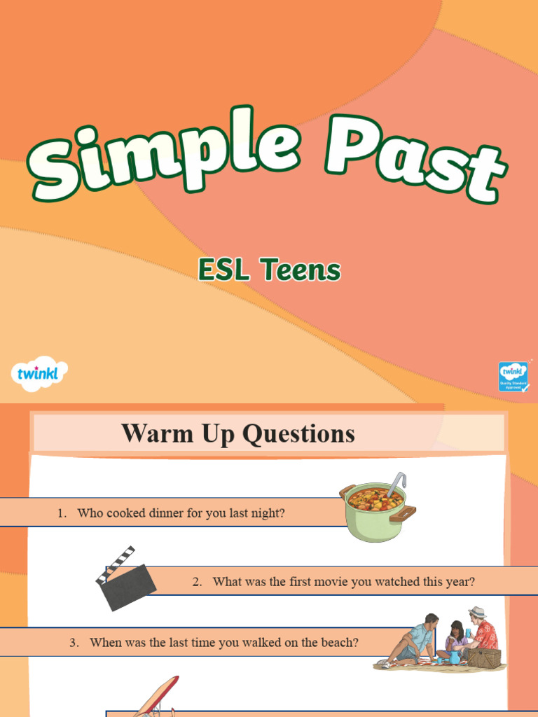 Esl Simple Past Tense PPT Teens A1 A2 Ver 3 | PDF | Grammatical Tense ...