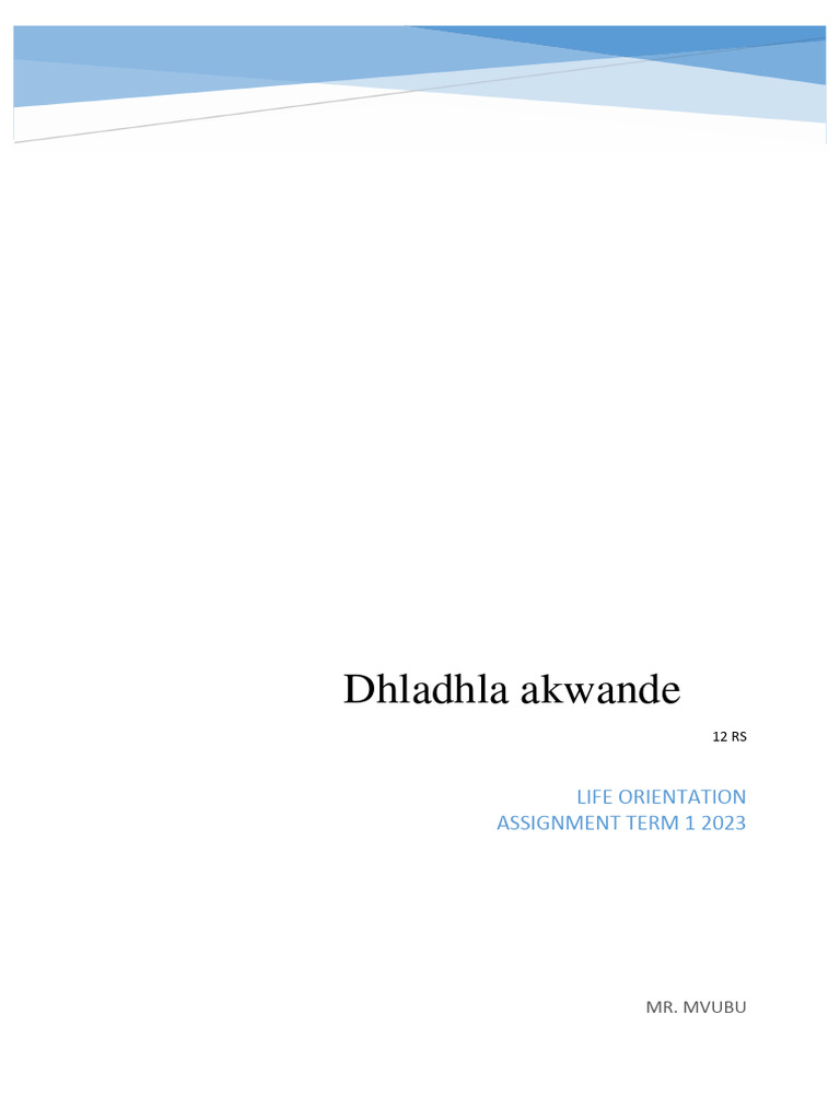 Grade 12 LO Assignment Term 1 | PDF | Learning | Unemployment