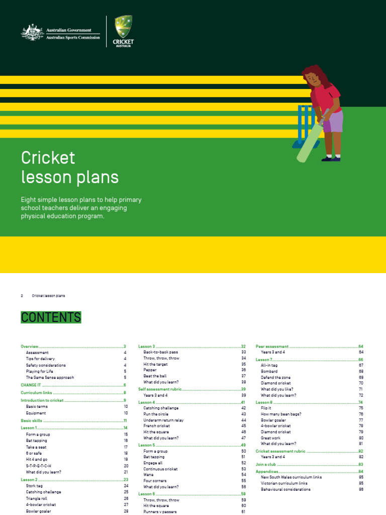 3236 SPORT AUS Cricket Lesson Plan FA3 | PDF | Bowling (Cricket) | Cricket
