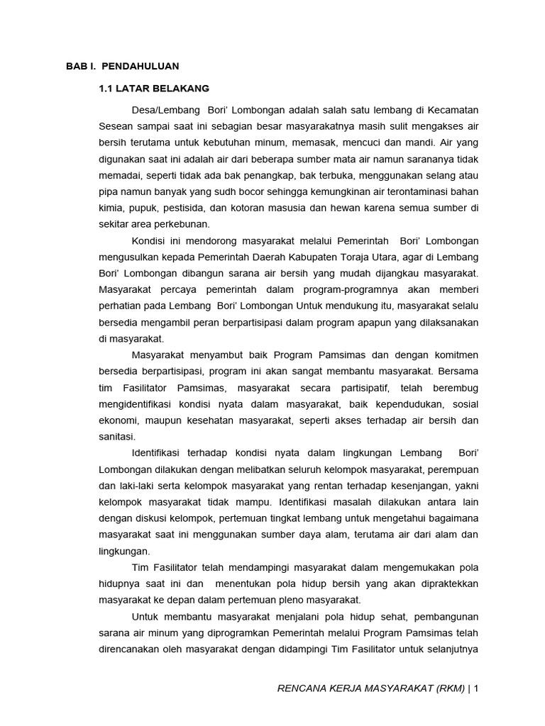 Isi RKM Lembang Bori'lombongan | PDF