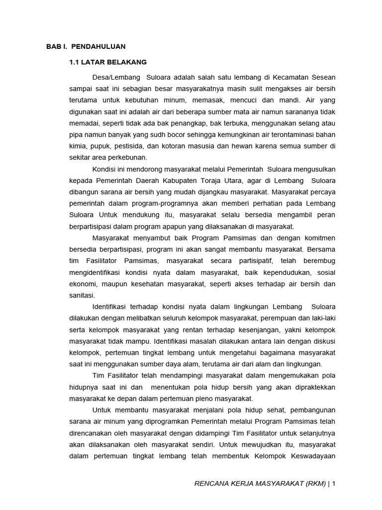 Isi RKM Lembang Suloara | PDF
