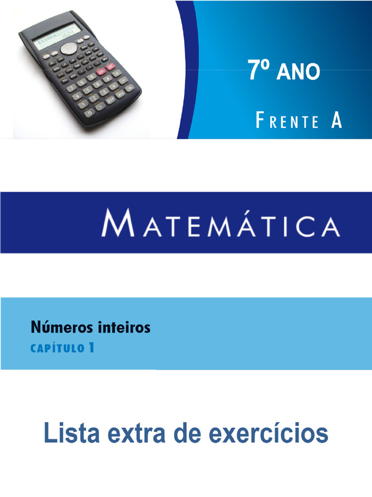 7º ANO. Lista Extra de Exercícios - PDF | PDF