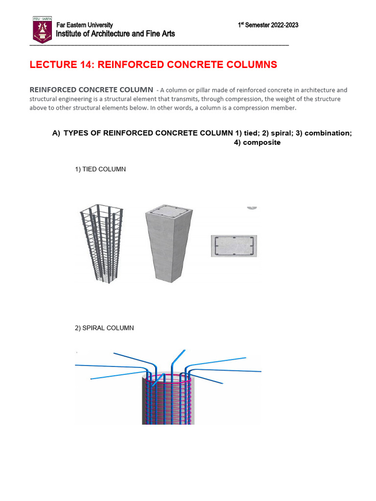 Lecture 14 | PDF | Column | Reinforced Concrete