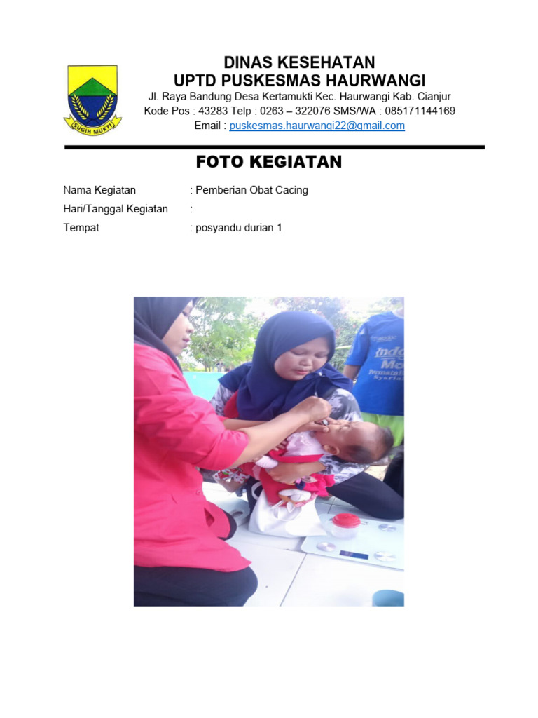 Foto Kegiatan Pemberian Obat Cacing Durian 1-8 | PDF