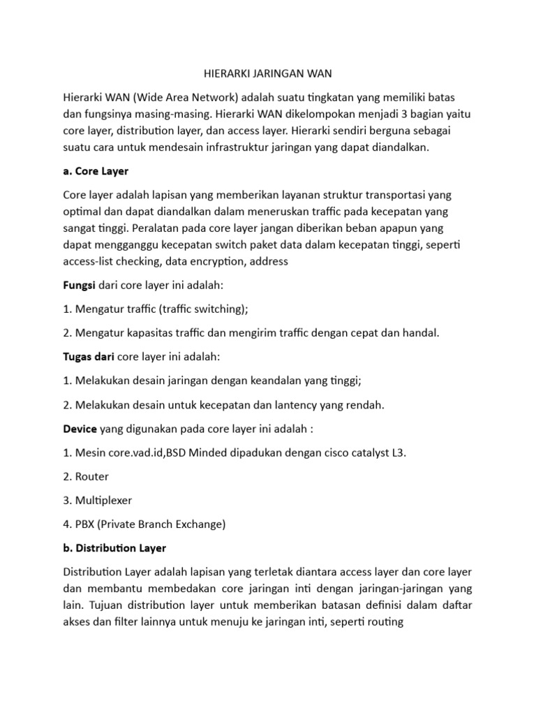 Struktur Hierarki Jaringan WAN | PDF | Bisnis | Komputer