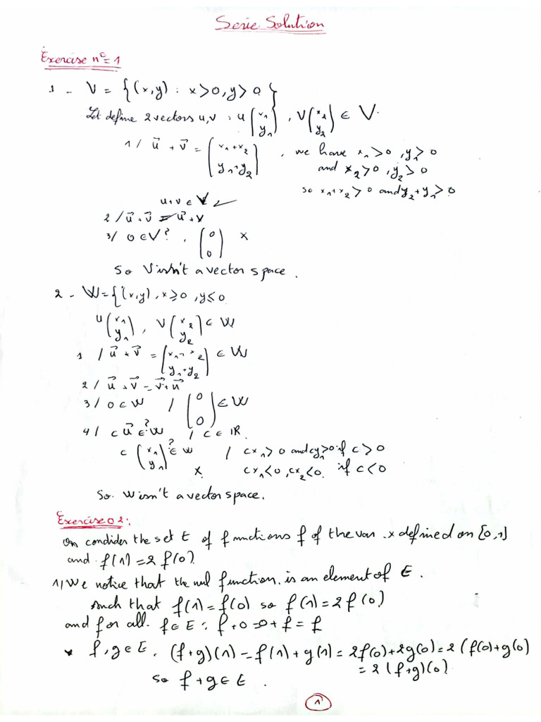 Solution of Exercises Serie 1 | PDF