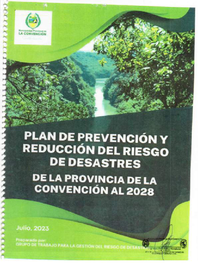 Plan de Prevencion y Reduccion Del Riesgo de Desastres de La Provincia de La Convencion Al 2028 ...