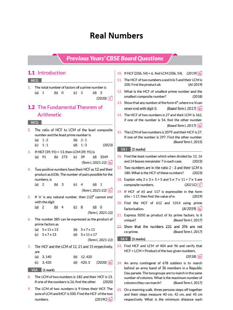 Math Pyqs Booklet | PDF