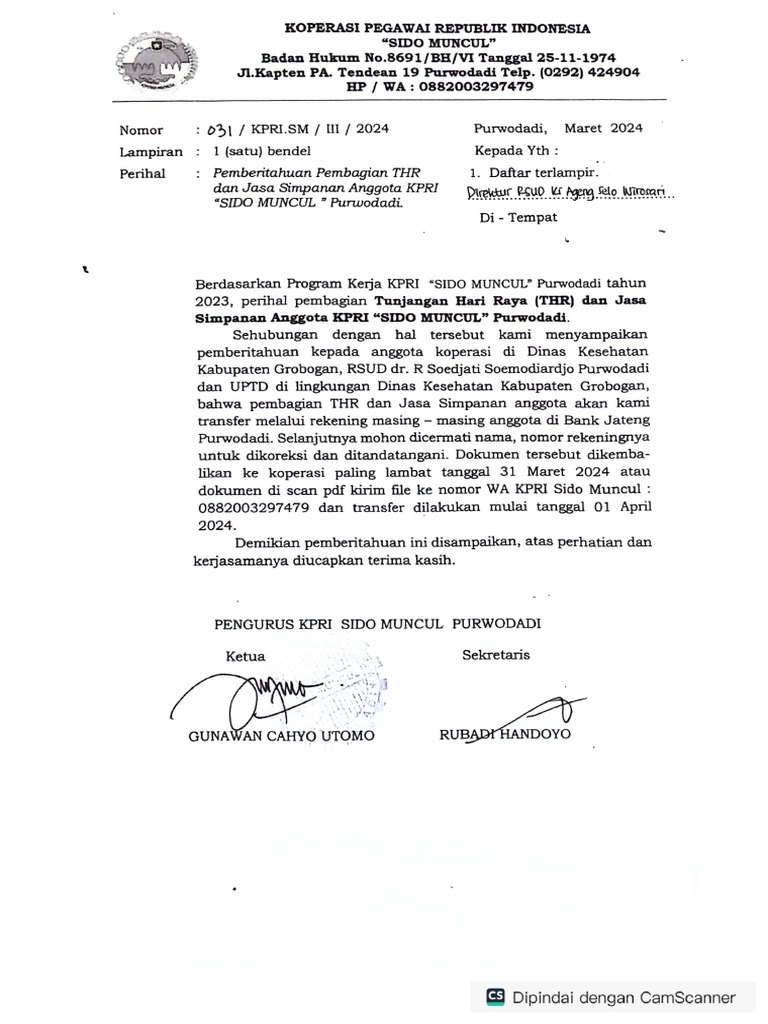 Daftar JS & THR | PDF