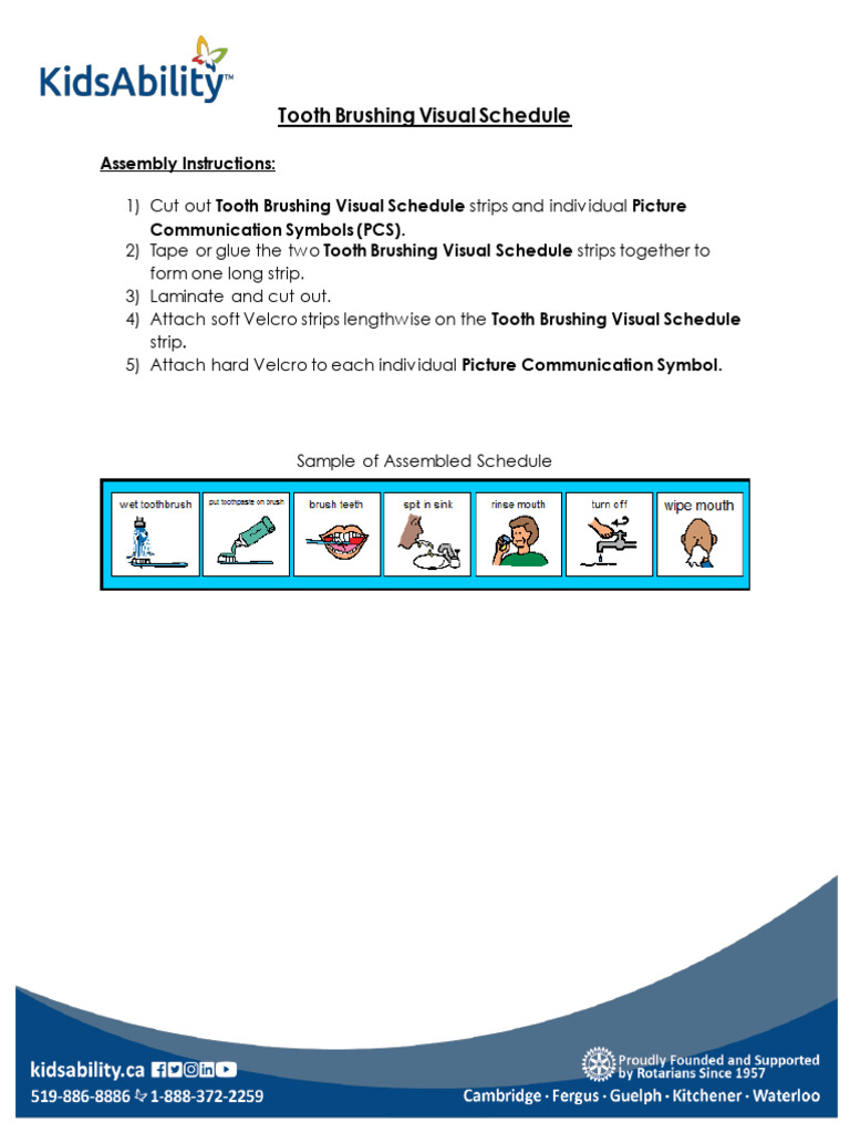 Tooth Brushing Visual Schedule Printable Resource | PDF | Career ...
