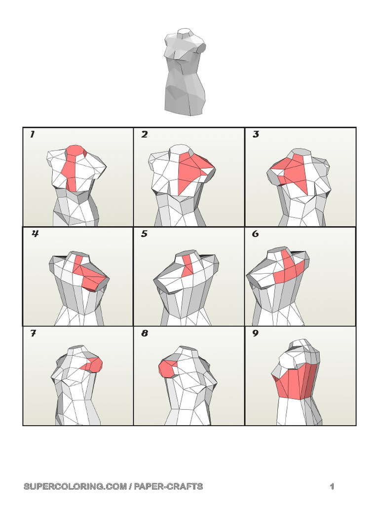 Female Low Poly Mannequin Torso Paper Crafts | PDF