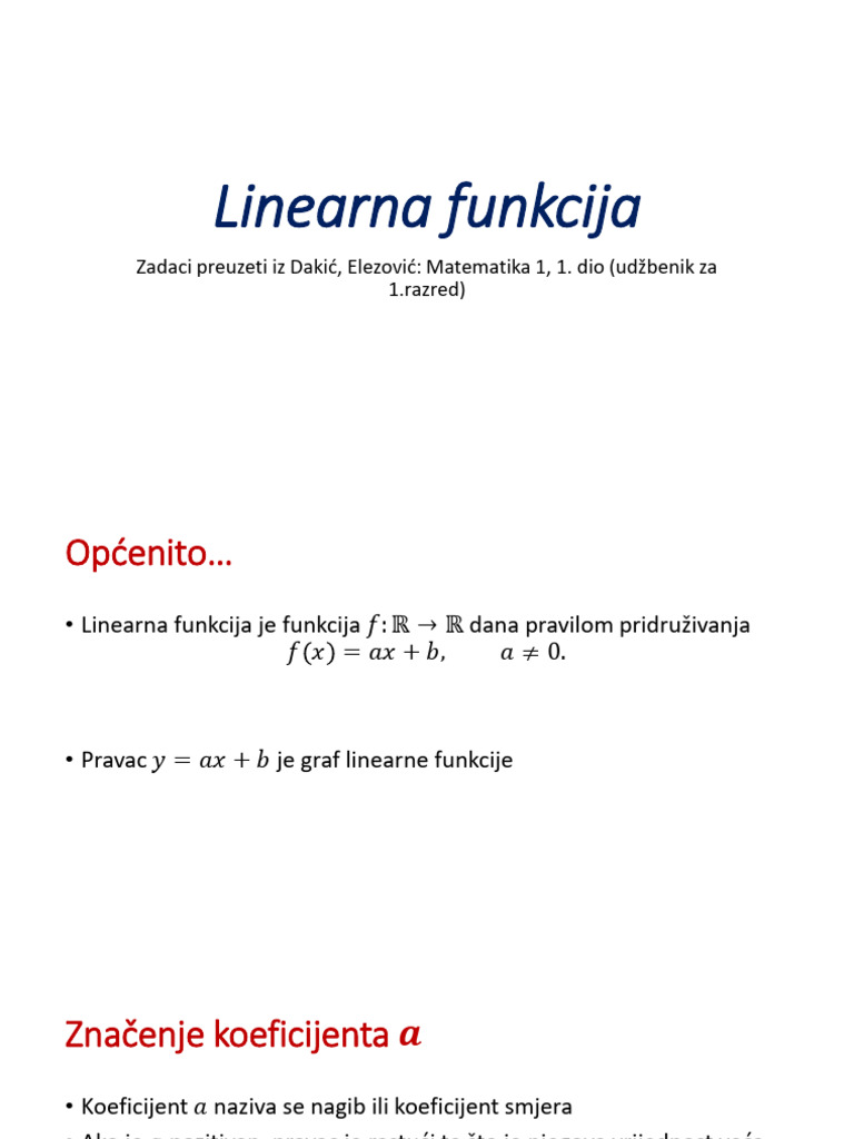 Linearna Funkcija | PDF