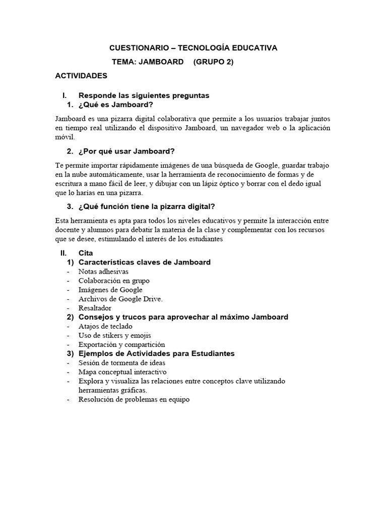 Jamboard: Pizarra Digital Colaborativa | PDF | Arte | Informática