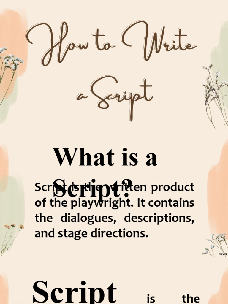 q4 Writing A Script | PDF | Plot (Narrative)