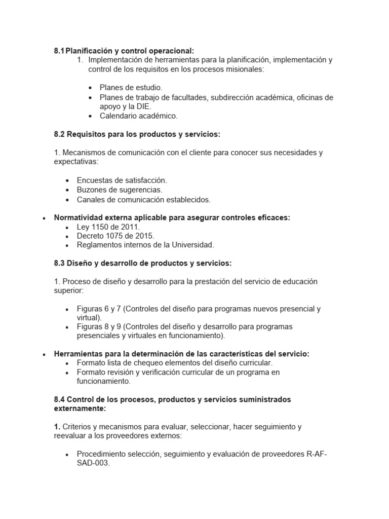 Planificación y Control Operacional | PDF | Planificación | Calidad ...