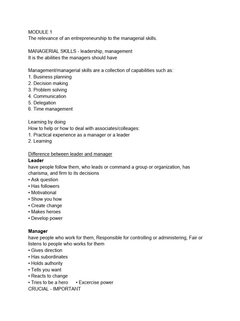 MODULE 1 Entrep | PDF | Leadership | Decision Making
