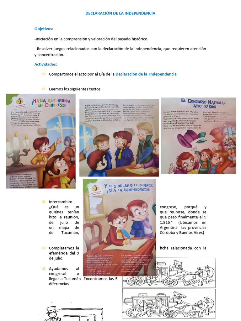 Actividades sobre la Independencia Argentina | PDF | Viajes y turismo ...
