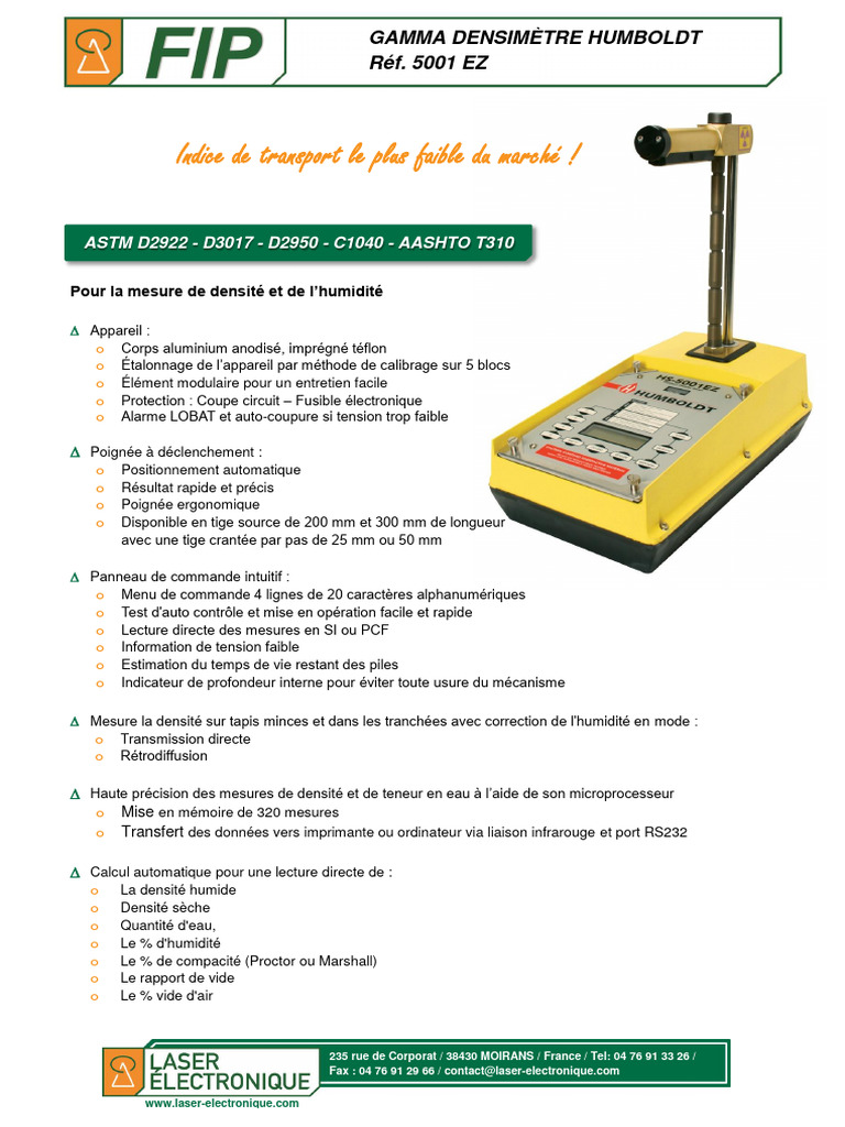 FIP Gamma Densimetre Humboldt | PDF