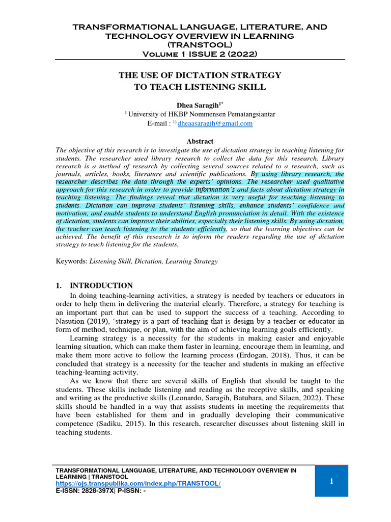 TRANS | PDF | Teachers | Learning