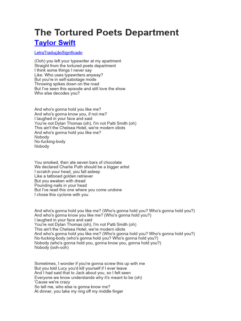 The Tortured Poets Department | PDF