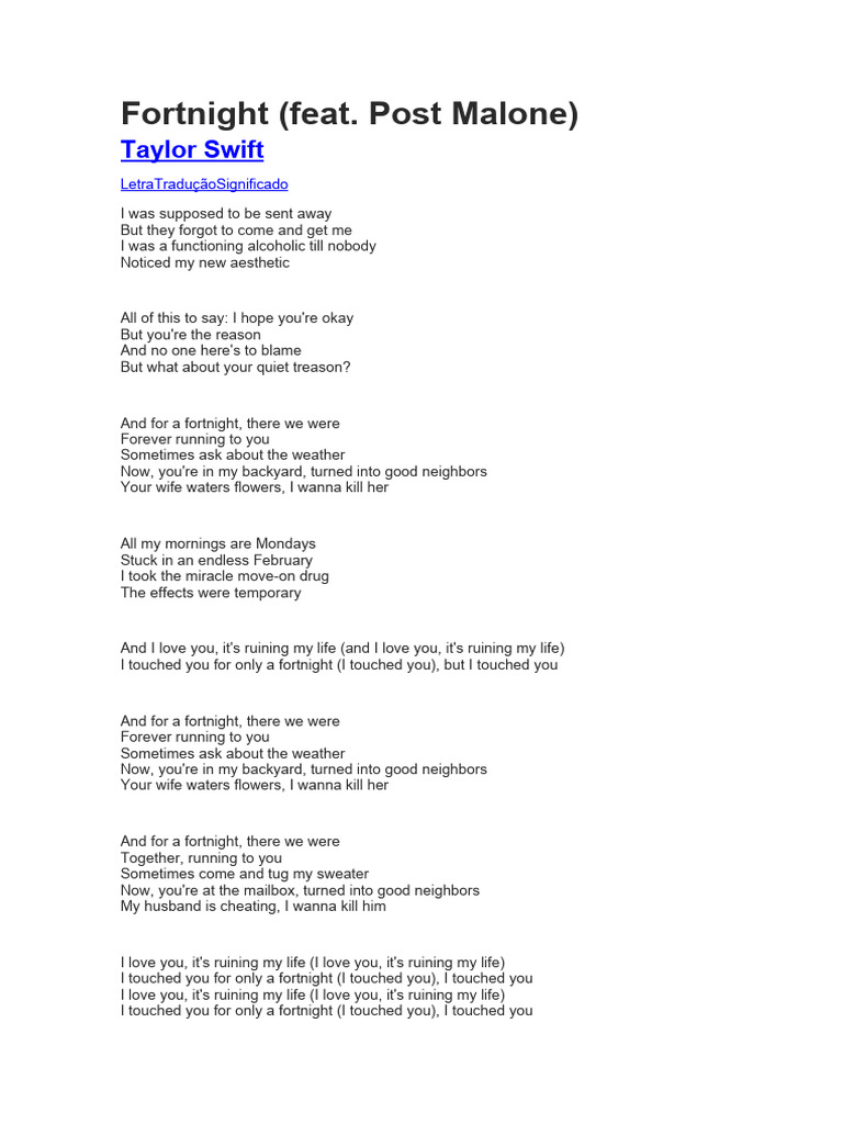 Fortnight (Feat. Post Malone) | PDF