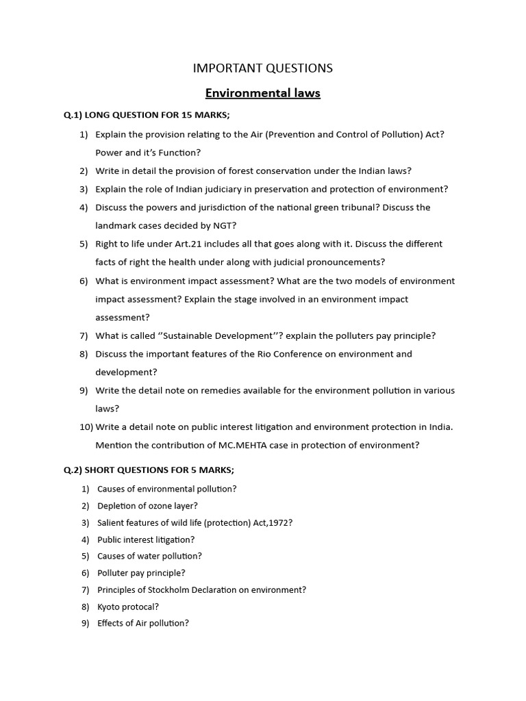Enviromental Law IMPQ | PDF