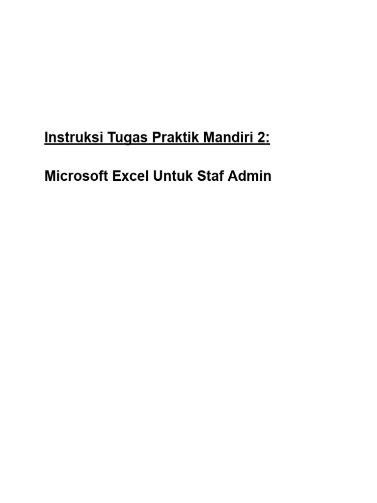 2 Instruksi TPM 2 Microsoft Excel Untuk Staf Admin | PDF