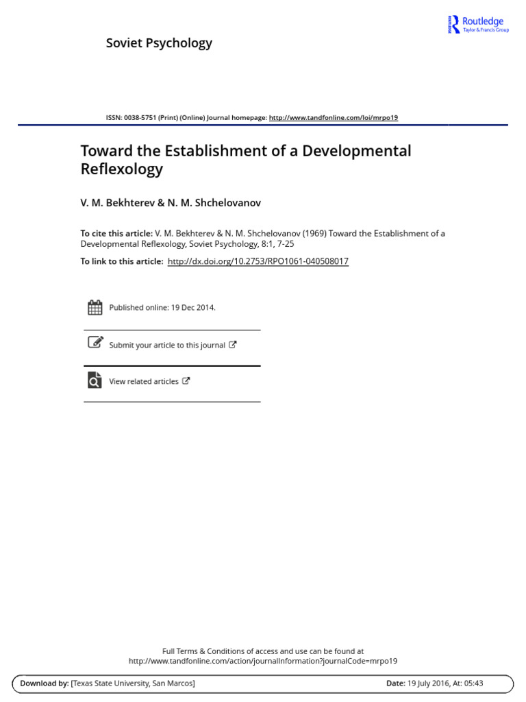 Bekhterev 1969 | PDF | Stimulus (Physiology) | Infants