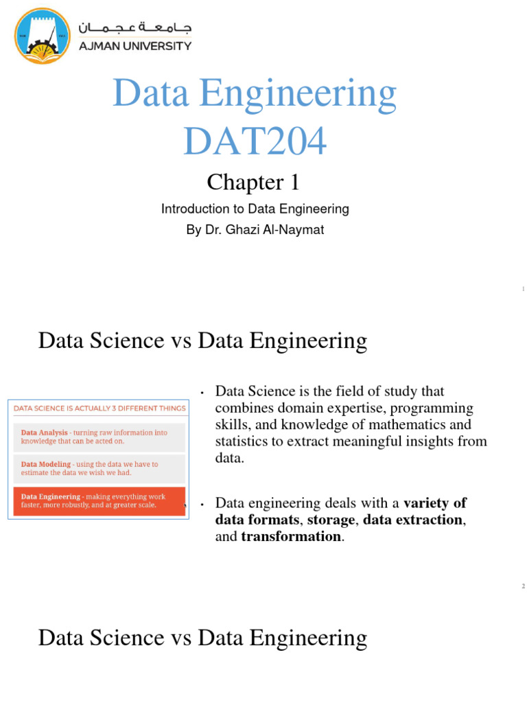 Lecture 1.1 - Introduction To DE | PDF | No Sql | Data