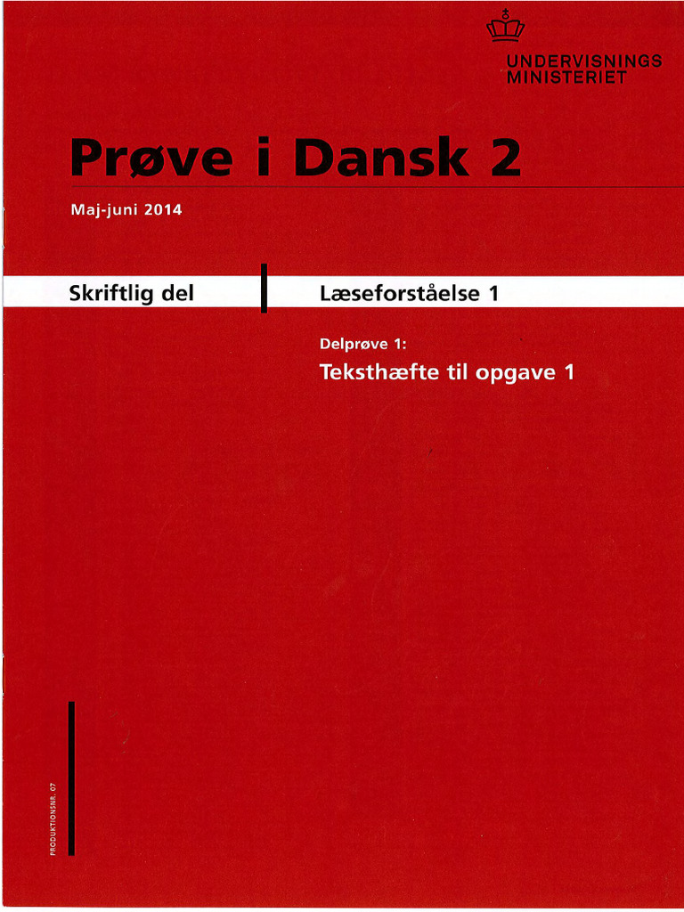 PD2-maj-2014-laes-1-tekst-opgave 1 | PDF