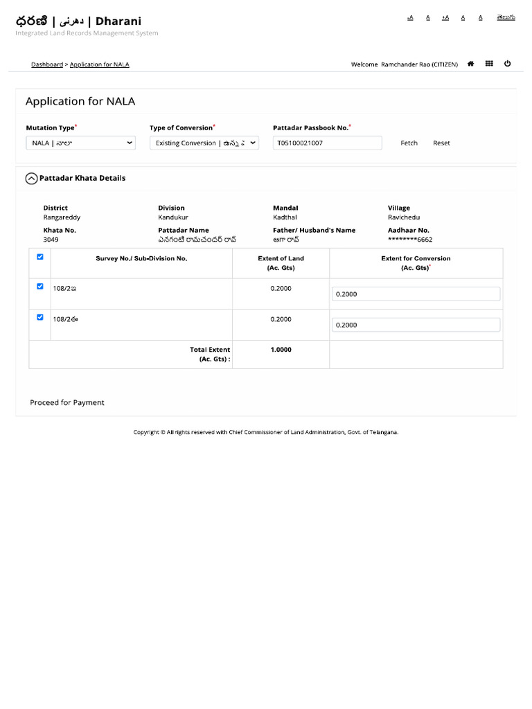 Aplication For Nala | PDF