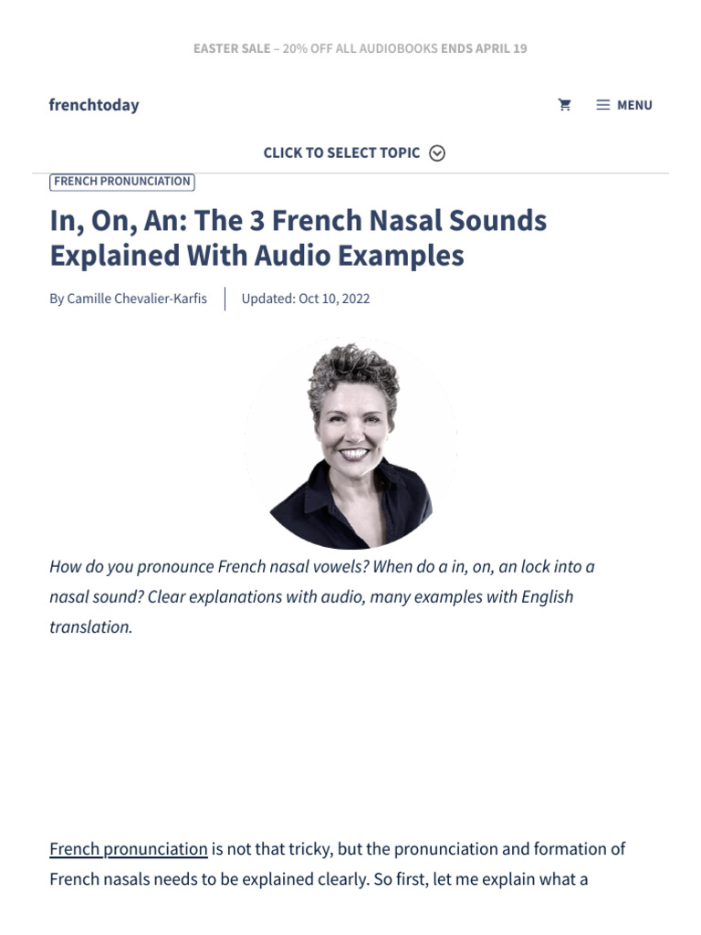 In, On, An - The 3 French Nasal Sounds Explained ? | PDF | Vowel ...