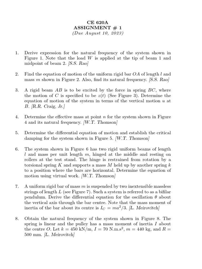 QUESTION | PDF | Normal Mode | Damping