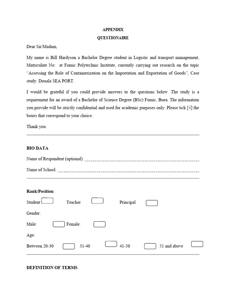 Bill Questionaire BSC in LTM | PDF | Motivation | Motivational