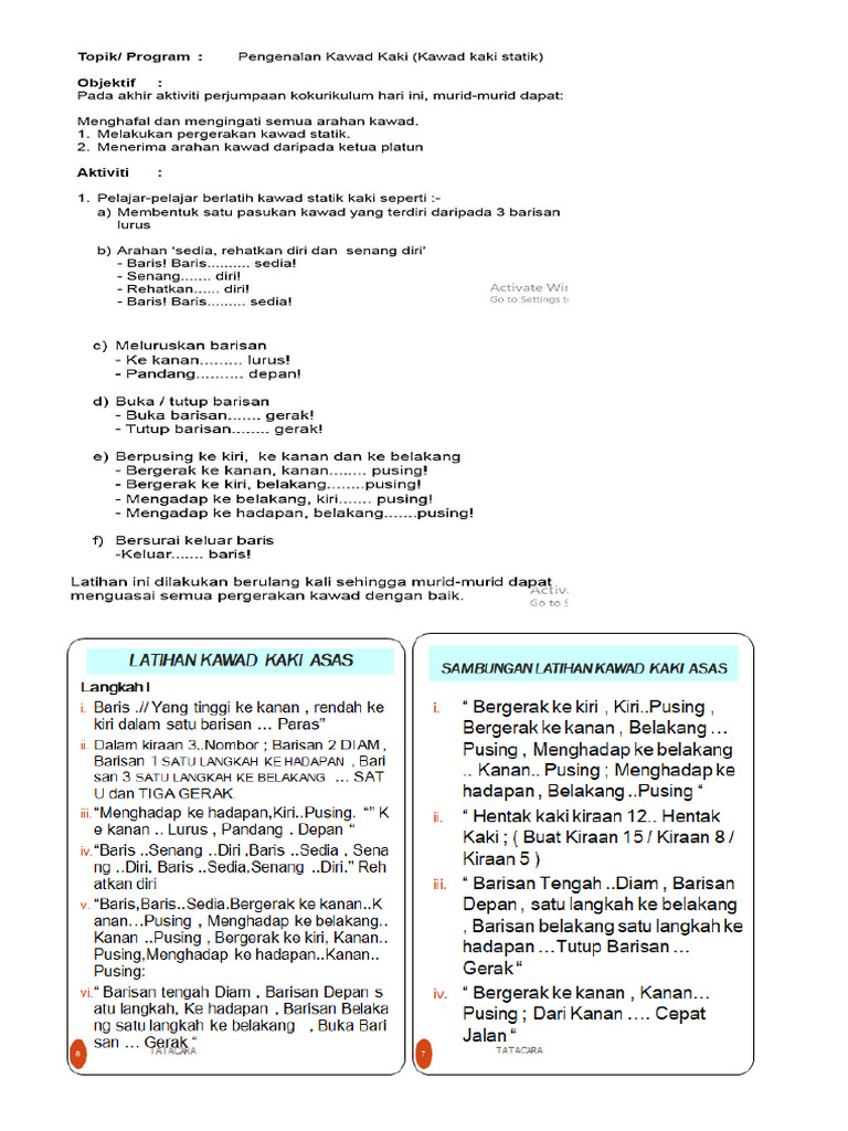 NOTA KAWAD KAKI ASAS | PDF