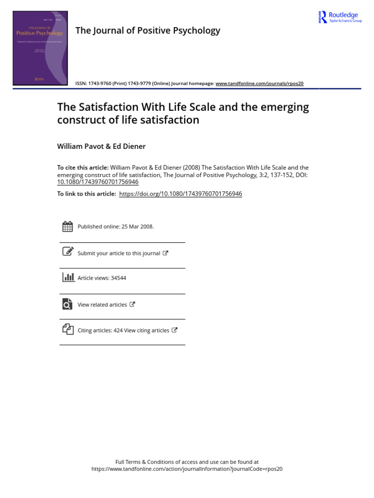 SWLS: Understanding Life Satisfaction | PDF | Job Satisfaction | Happiness