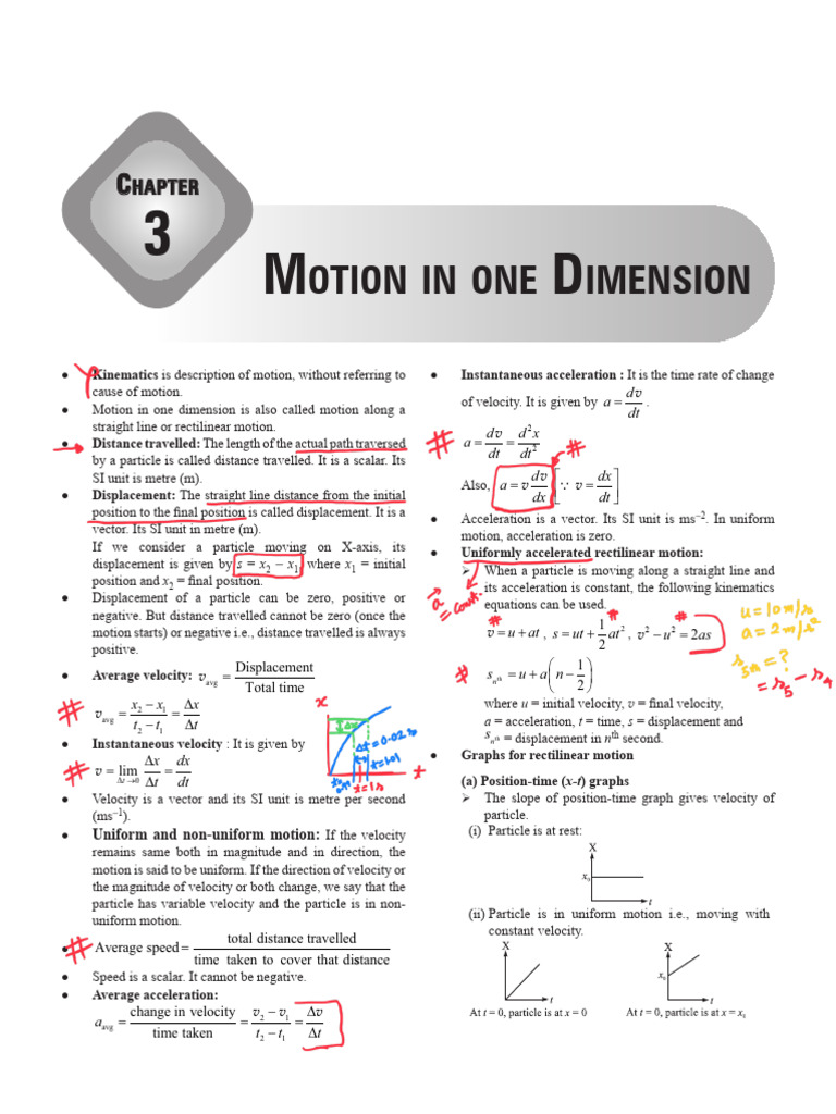 Motion in One Dimension 2 | PDF | Velocity | Acceleration