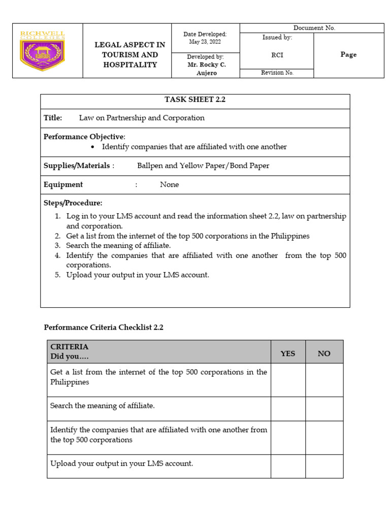 Task Sheet 2.2 | PDF
