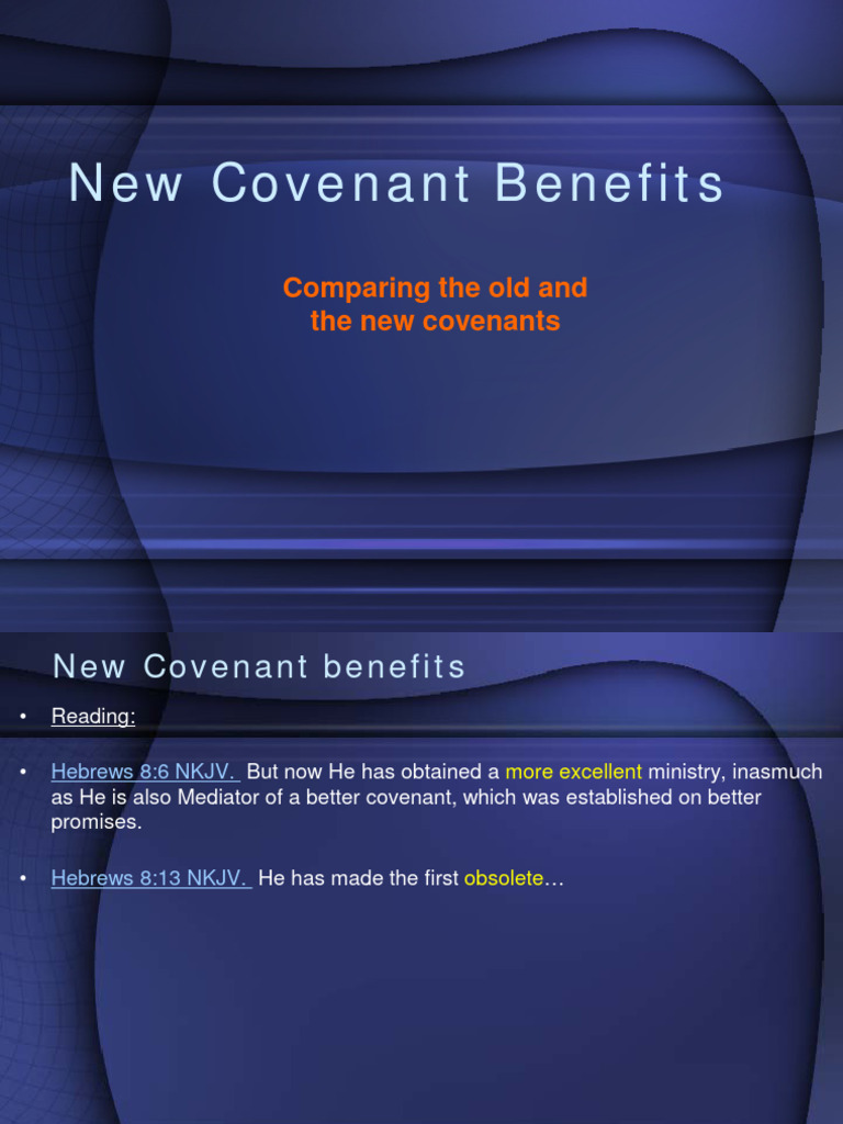 New Covenant Benefits | PDF | God The Father | Jesus