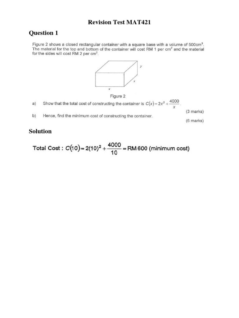 Revision Test - For Student | PDF
