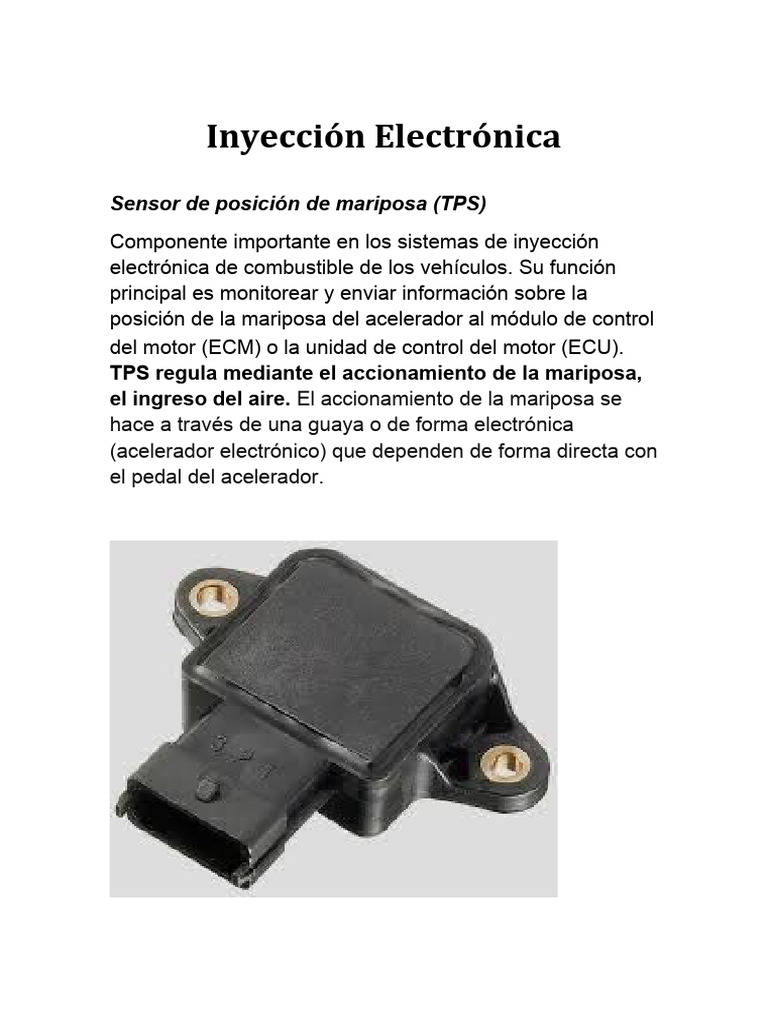 Ajuste y Fallas del Sensor TPS | PDF | Ingenieria Eléctrica | Ingeniería