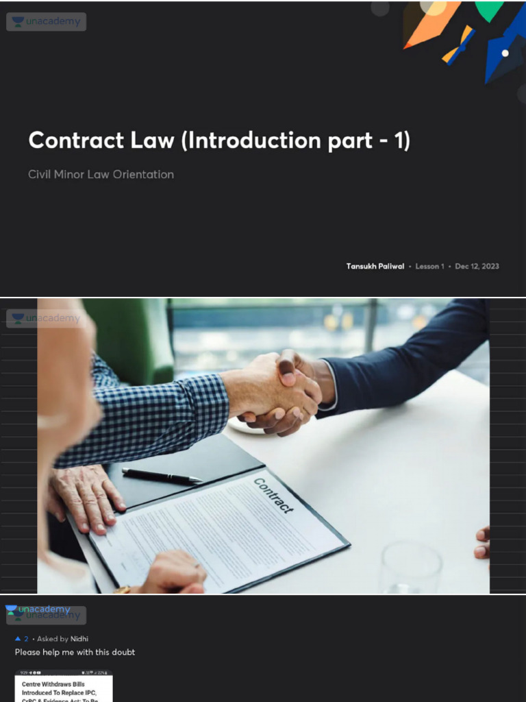 Contract Law Introduction Part 1 No Anno | PDF