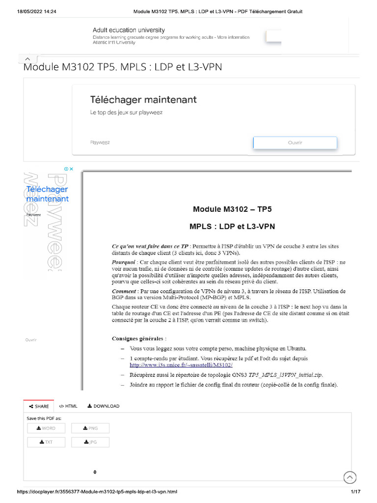 PROTOCOLE MPLS 1 | PDF